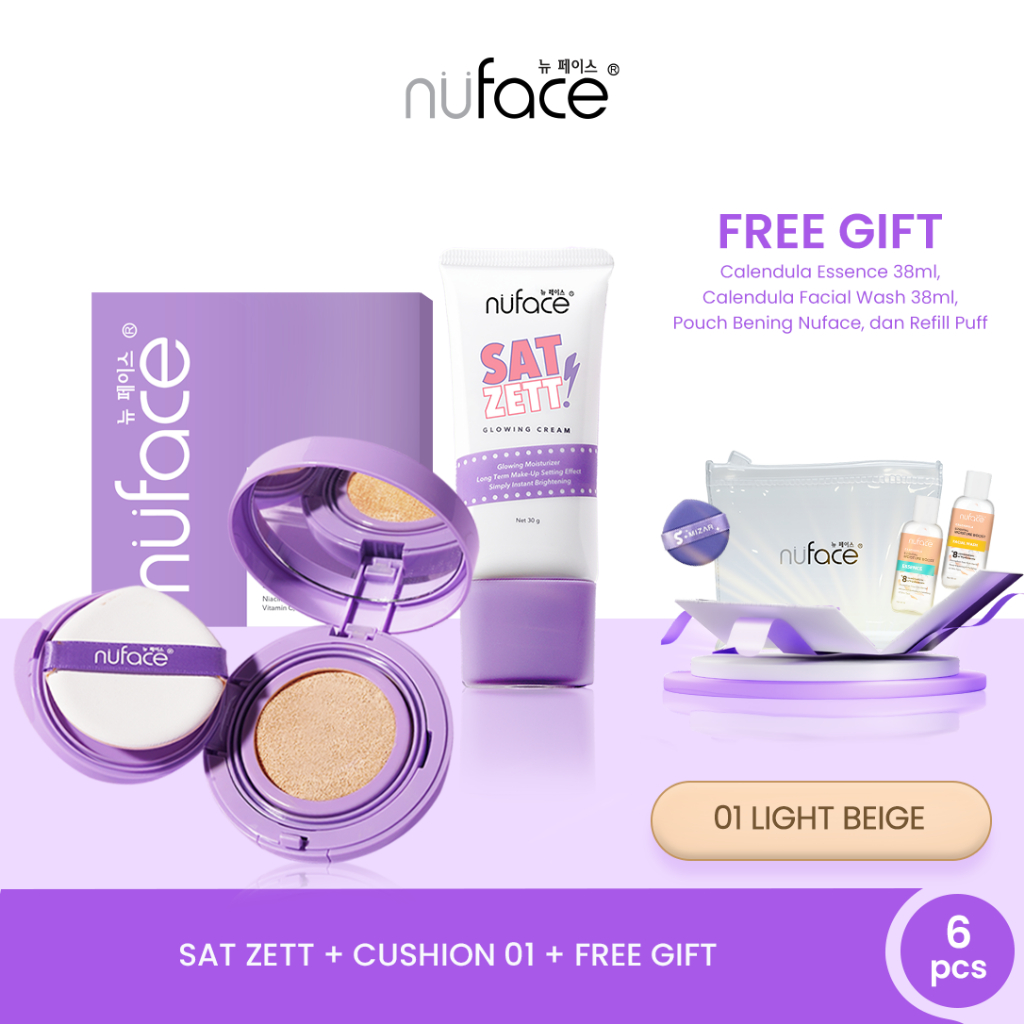 Jual [6in1] Nuface Sat Zett Glowing Cream & Serum Cushion Package Get ...