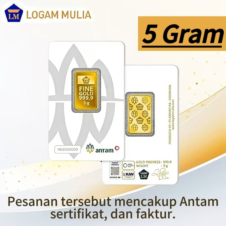 Jual 5 Gram ANTAM LM Logam Mulia Emas Batangan Investasi Press Redmark ...