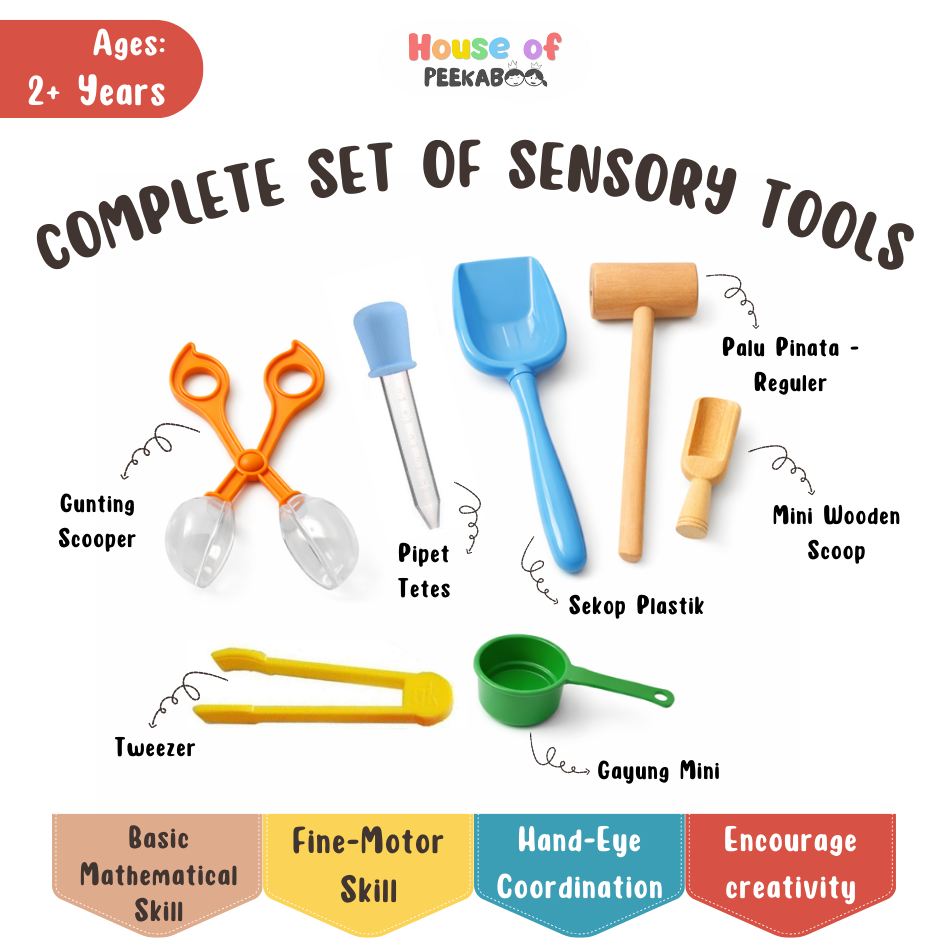 Jual [SENSORY PLAY TOOLS] gunting scooper/scissors scooper/ tweezer ...