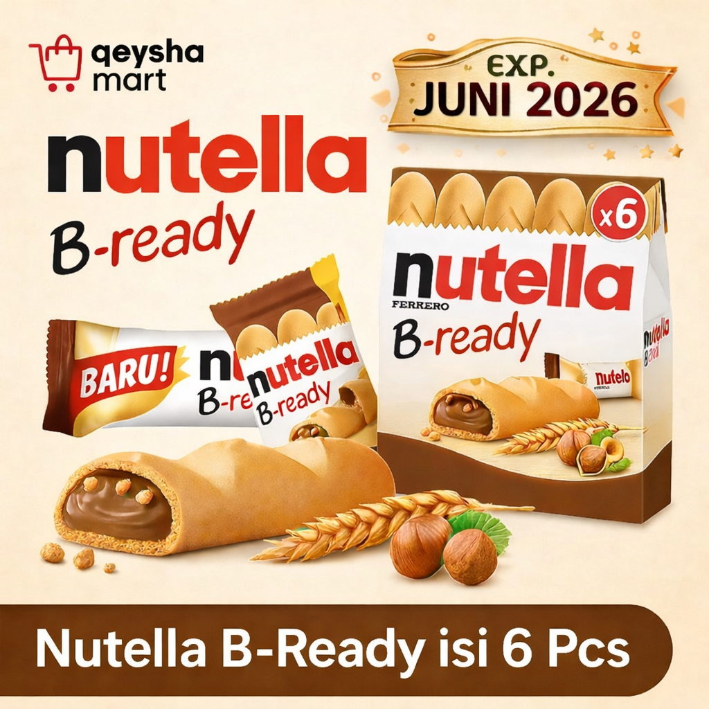 Jual Nutella B-Ready Wafer Isi Cokelat Hazelnut – 1 Box Isi 6 Pcs ...