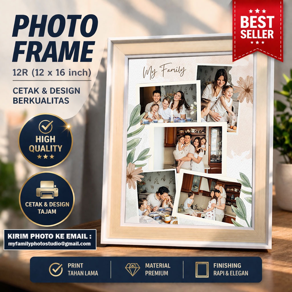 Jual BINGKAI / FRAME UKURAN A3 / 16 INCI + CETAK FOTO SEMI KANVAS ...