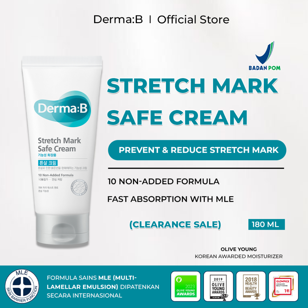 Jual Derma:B Stretch Mark Safe Cream 180ml | Shopee Indonesia