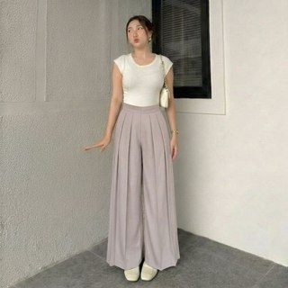 Jual bossoutfit - Lavie Pants Kulot Palazzo Highwaist Wanita Semi Wol ...