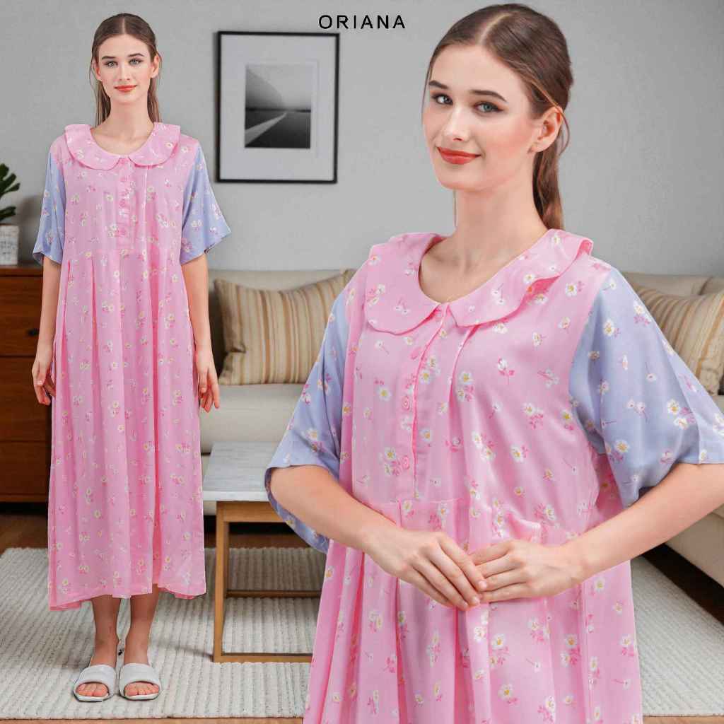 Jual ORIANA - Maxi Dress DESKIRA Daster Kerah Busui Collection | Daster ...