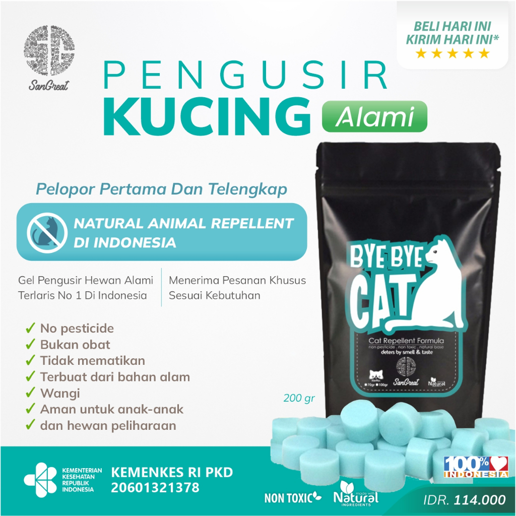 Jual Kapur barus kamper anti kucing organik alat pengusir kucing ...