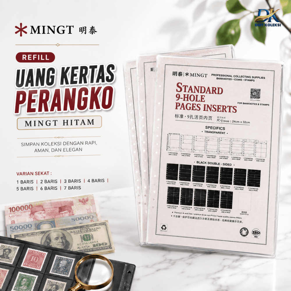 Jual Refill Uang Kertas Perangko Mingt Hitam Sekat 1 2 3 4 5 6 7 Baris ...