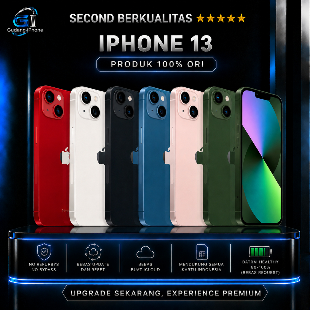 Jual PROMO 6.6 iPhone 13 128GB 256GB Second Original Fullset Face ID ...