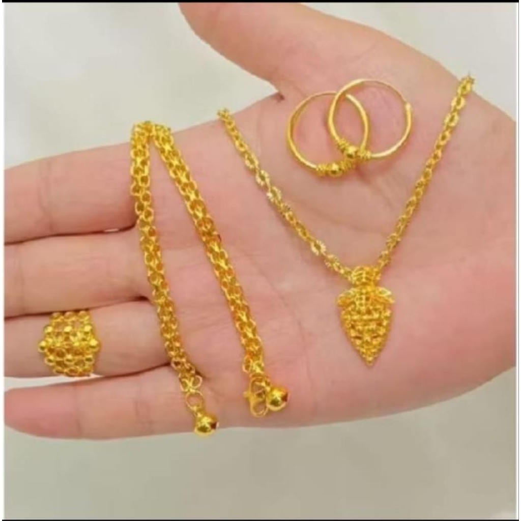 Jual Set Perhiasan Wanita motif anggur Titanium Anti Karat, Tahan Lama ...
