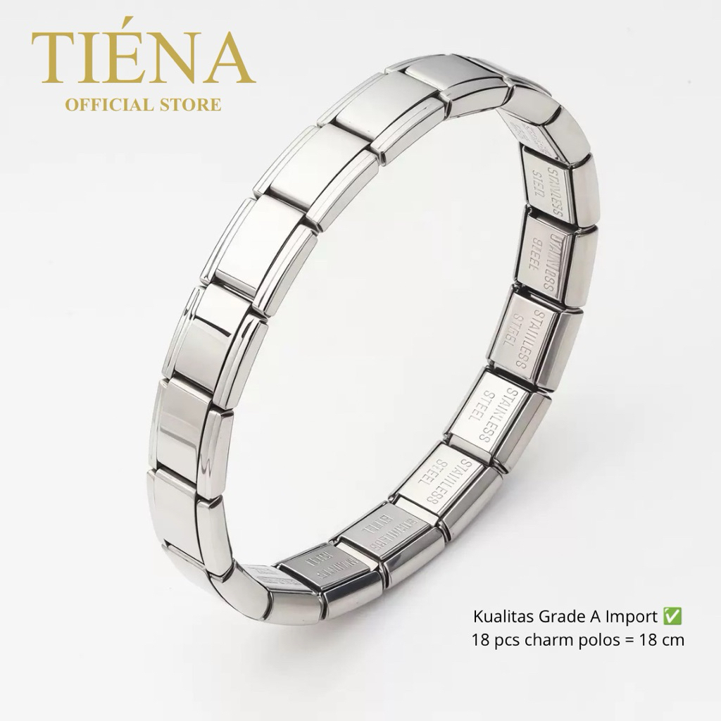 Jual TIENA IMPORT GRADE A Italian Charms Bracelet (18 pcs) Silver ...