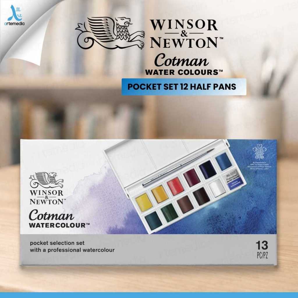 Jual Winsor & Newton Cotman Watercolour Sketchers Pocket Set 12 Half ...
