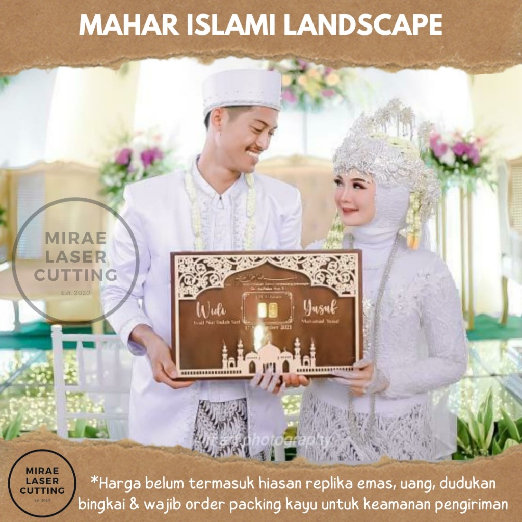 Jual Mahar Nikah Islami Bingkai Pernikahan Mahar Laser Cutting Mahar ...