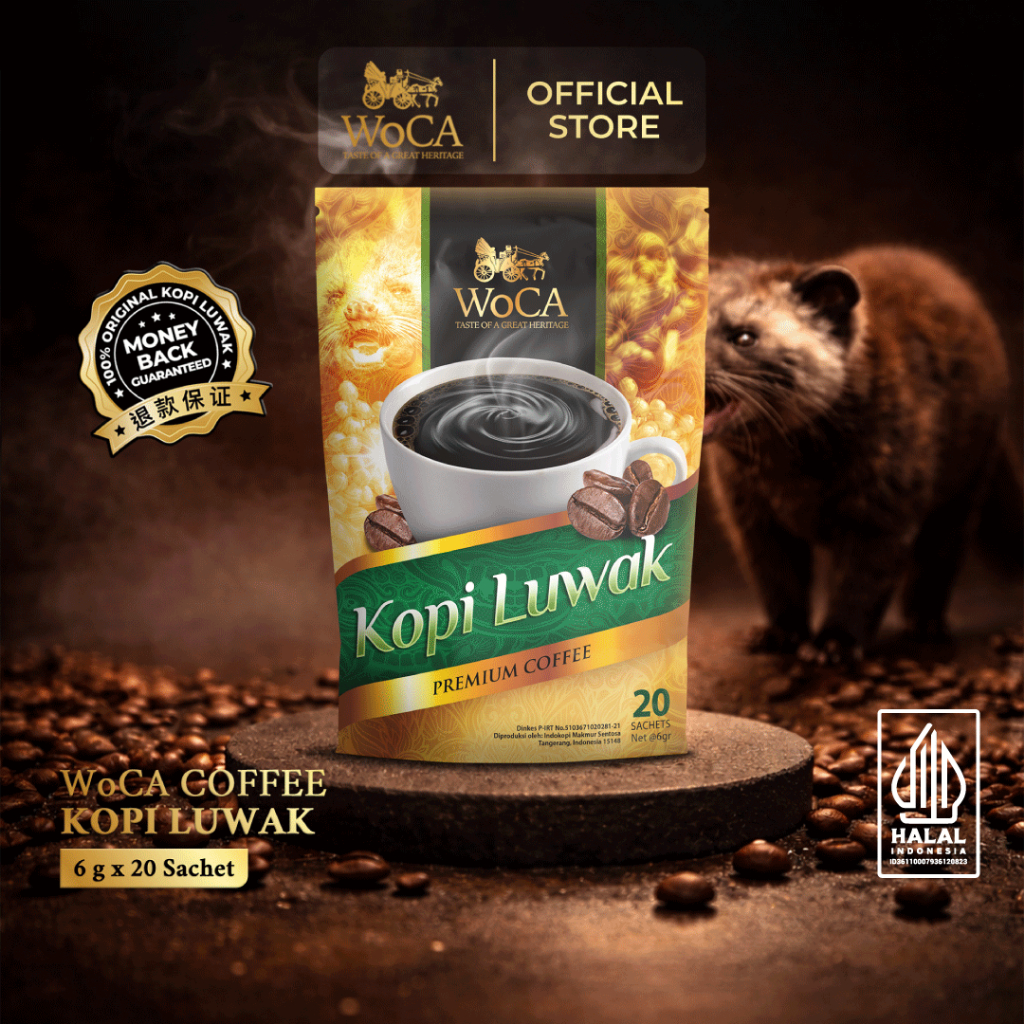 Jual WoCA Kopi Bubuk Luwak Premium 20 Sachets | Shopee Indonesia