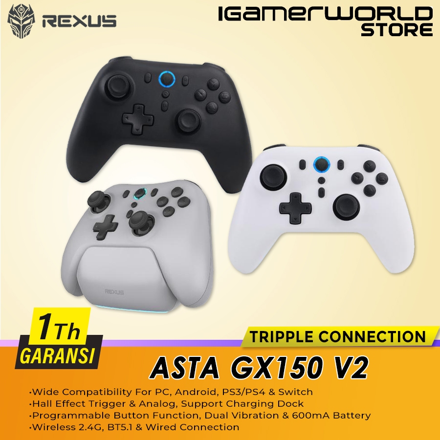 Jual Rexus ASTA GX150 V2 Hall Effect Wireless Bluetooth Triple ...