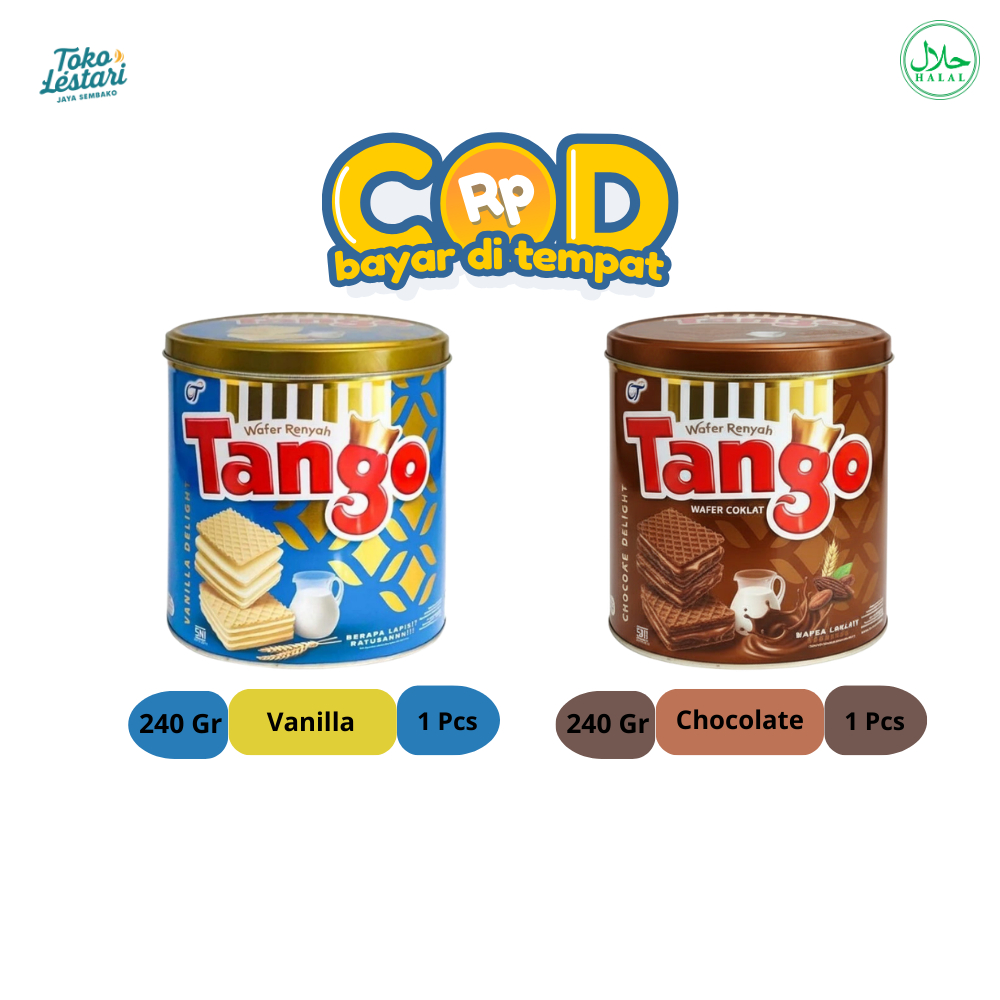 Jual Tango Wafer Vanilla Milk/Cokelat Can 240 g.Exp Des 2026, Wafello ...