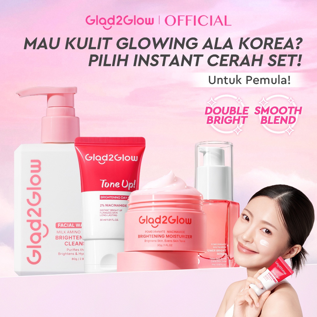Jual [OUTING SET]Glad2Glow Brightening Niacinamide Tone Up Cream 4in1 ...