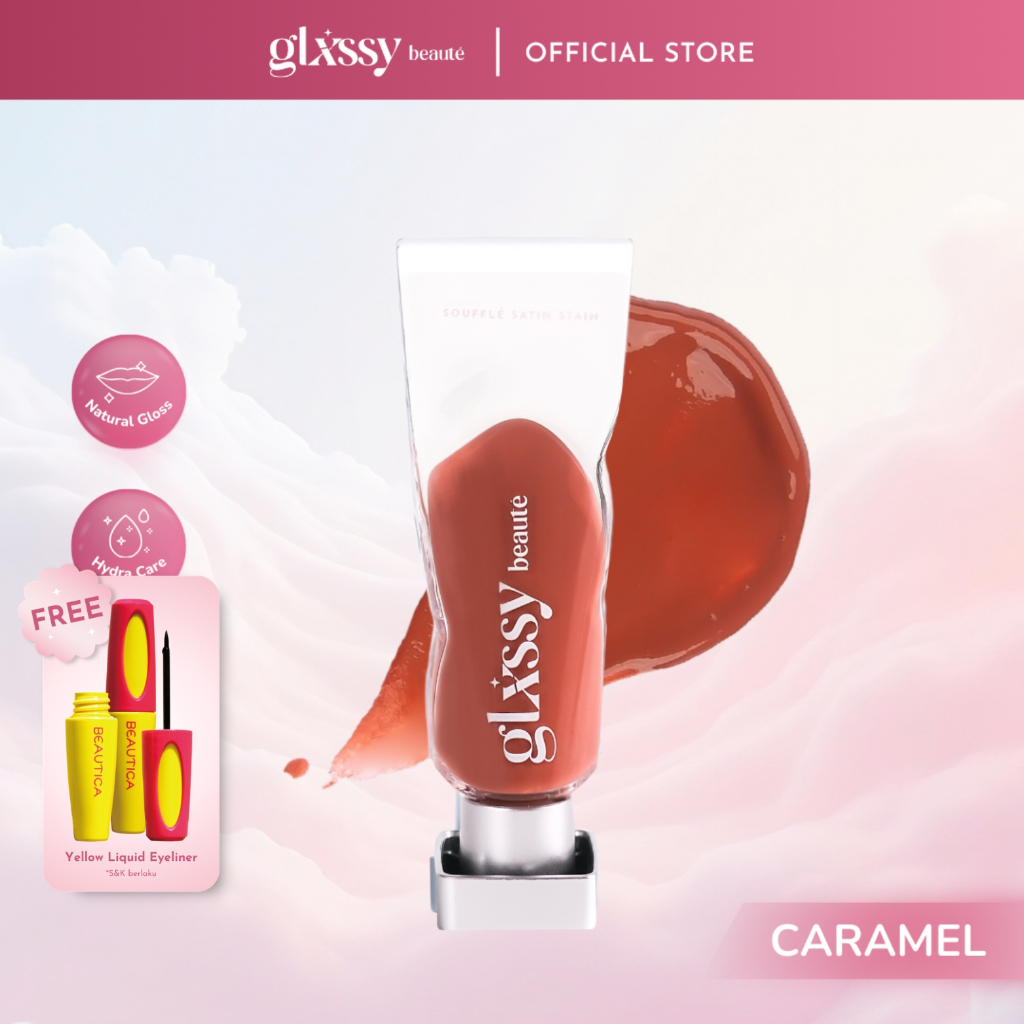 Jual Glxssy Beaute Souffle Satin Stain Caramel - Lip Tint | Shopee ...