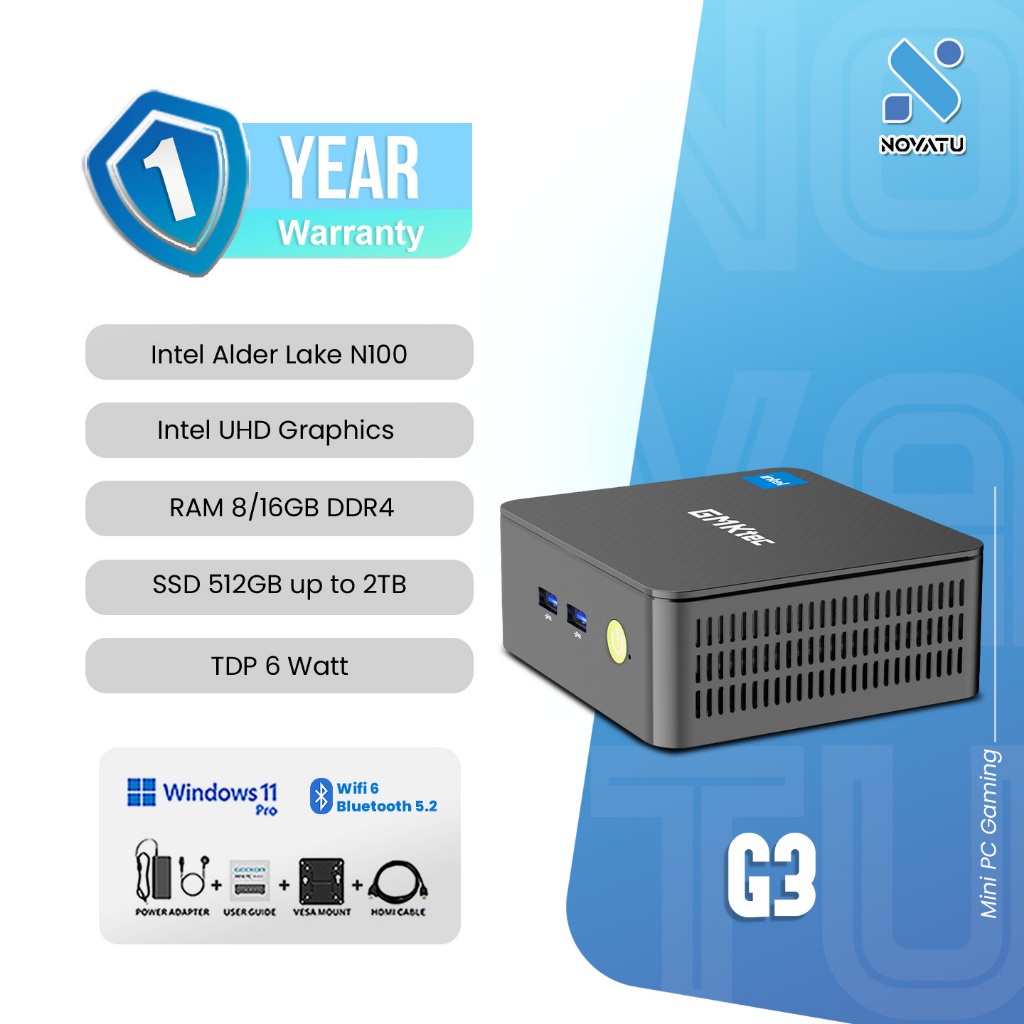 Jual GMKtec G3 Mini PC Intel Alder Lake N100 | RAM 16GB | SSD 512GB ...