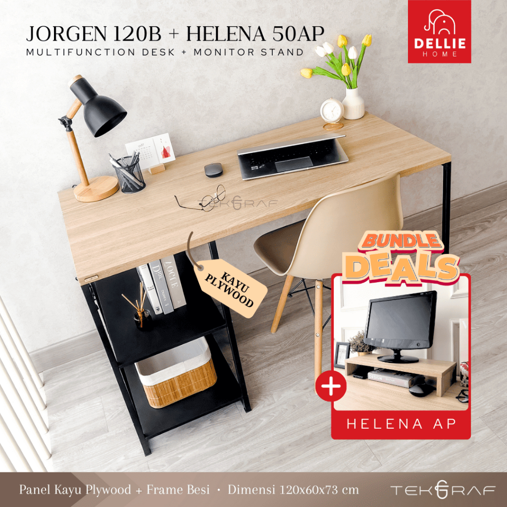 Jual [DELLIE HOME] Tekgraf JORGEN 80/100/120 B/W Meja Komputer Kerja ...