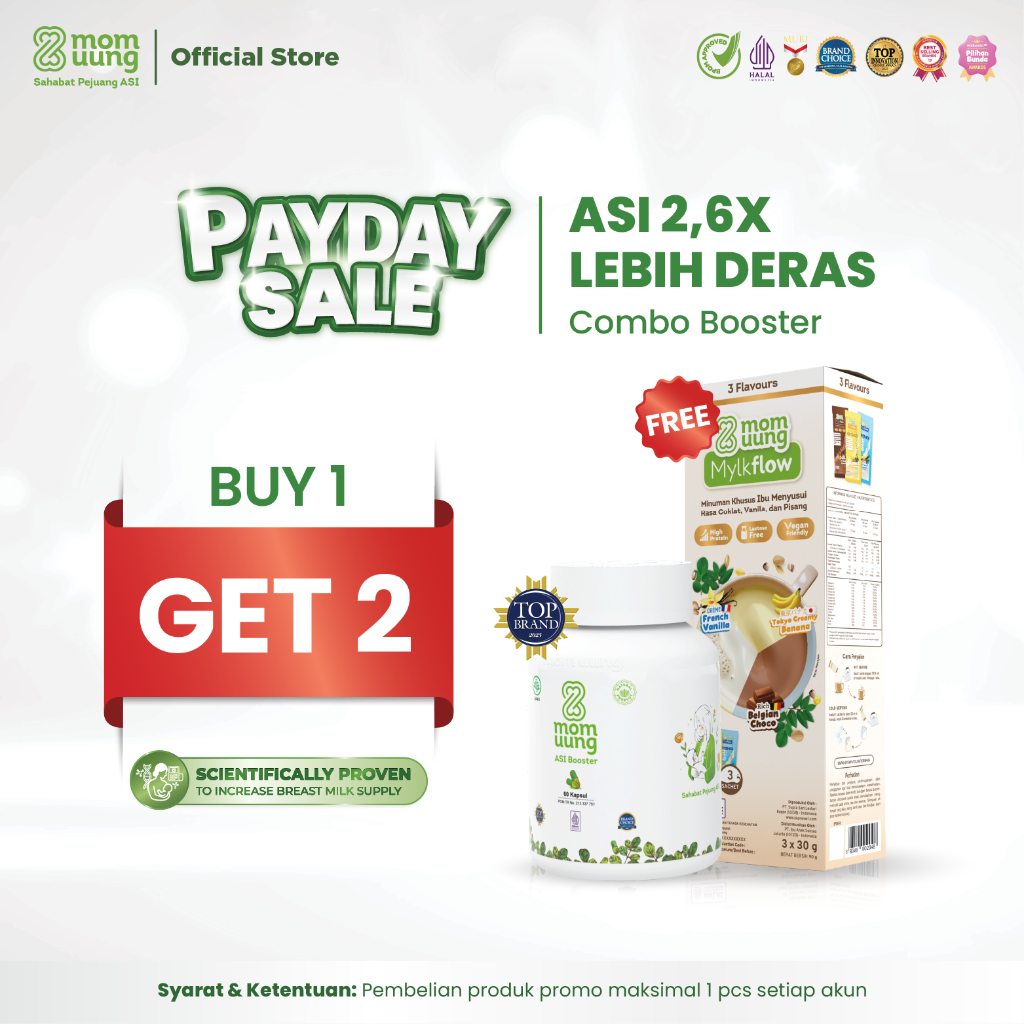 Jual [PAYDAY SALE] BUY 1 GET 2 - Mom Uung ASI Booster 60 Kapsul FREE ...