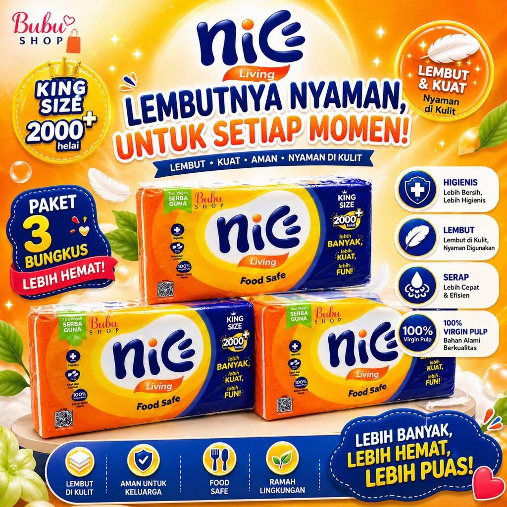 Jual PAKET 3 PCS TISSUE KILOAN FACIAL NICE 2000 helai / 1 KG ( isi 3 ...