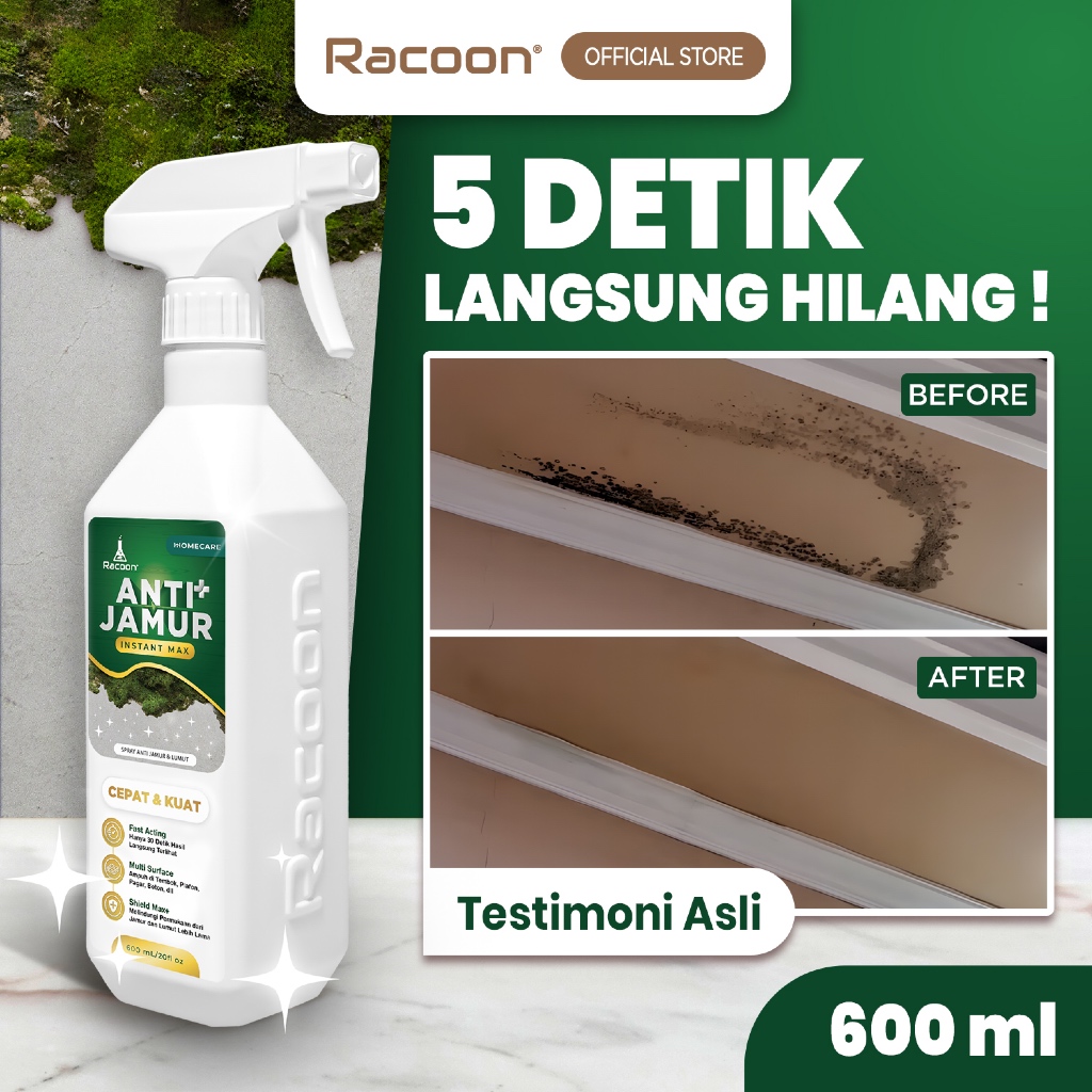 Jual RACOON Spray Anti Jamur Instant Max 600ML | Anti Lumut / Black ...