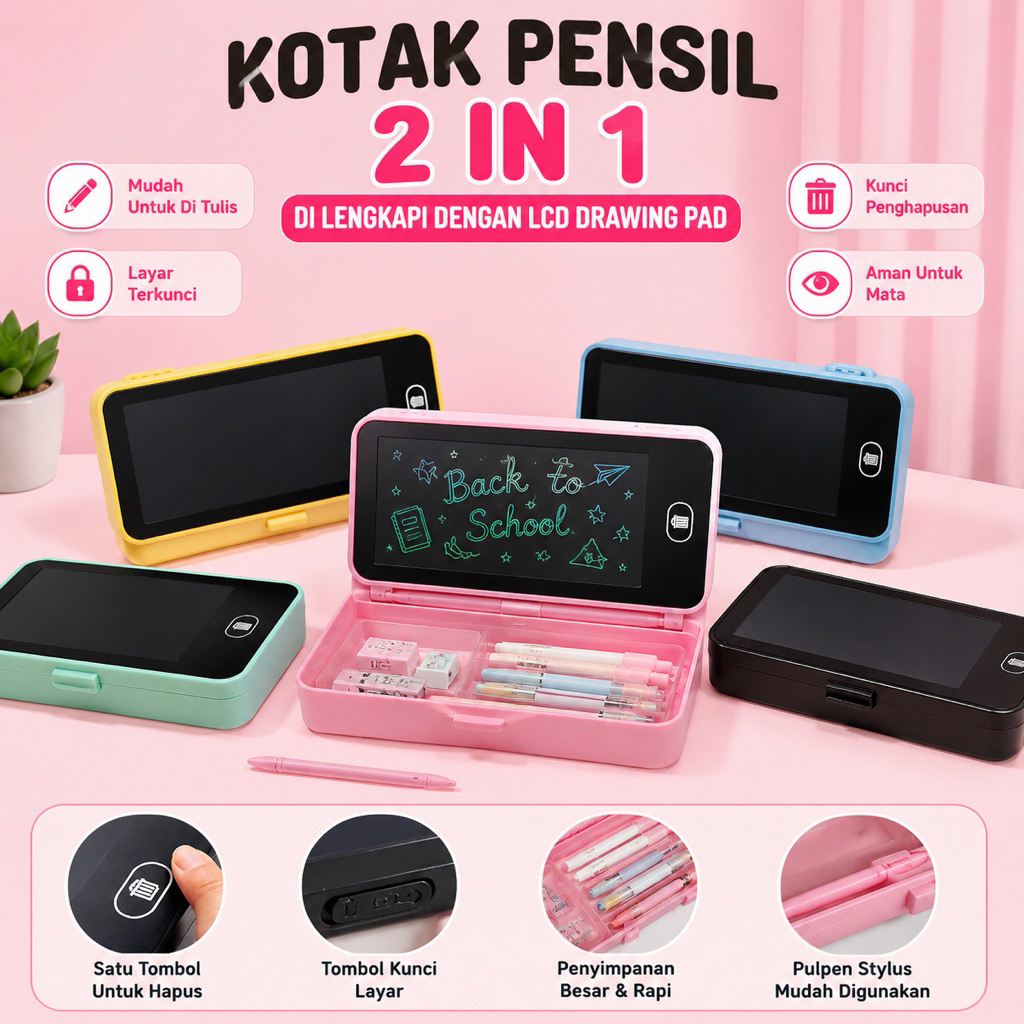 Jual ACE - NAF- Kotak Pensil Case kalkulatorLcd Writing Drawing Box ...