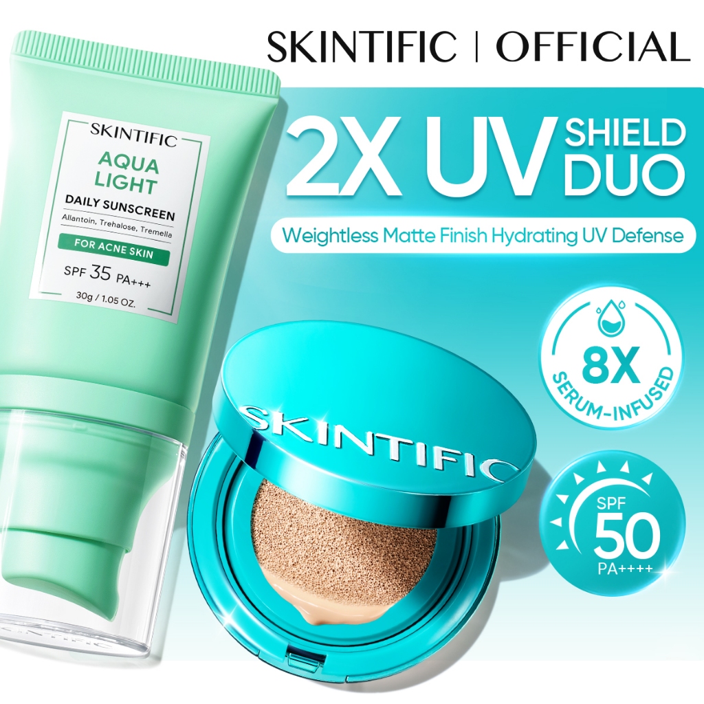 Jual SKINTIFIC | 2PC Makeup Set Perfect Stay Serum Matte Cushion ...