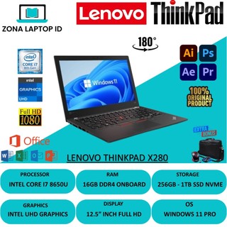 Jual Laptop Lenovo Thinkpad X280 Core i7 Gen 8th Ram 16gb SSD 1TB ...