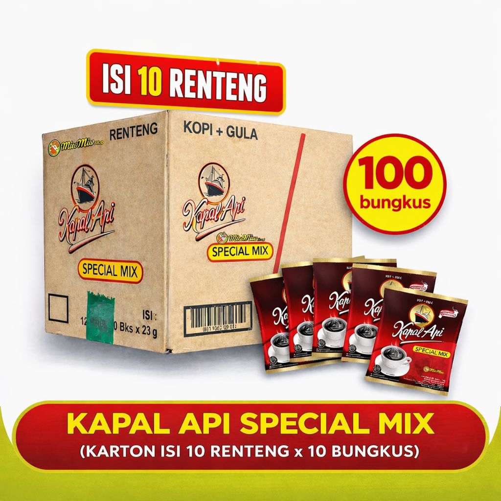 Jual [HARGA AGEN] Kopi Hitam Plus Gula Kapal Api Special Mix 1 Dus Isi ...