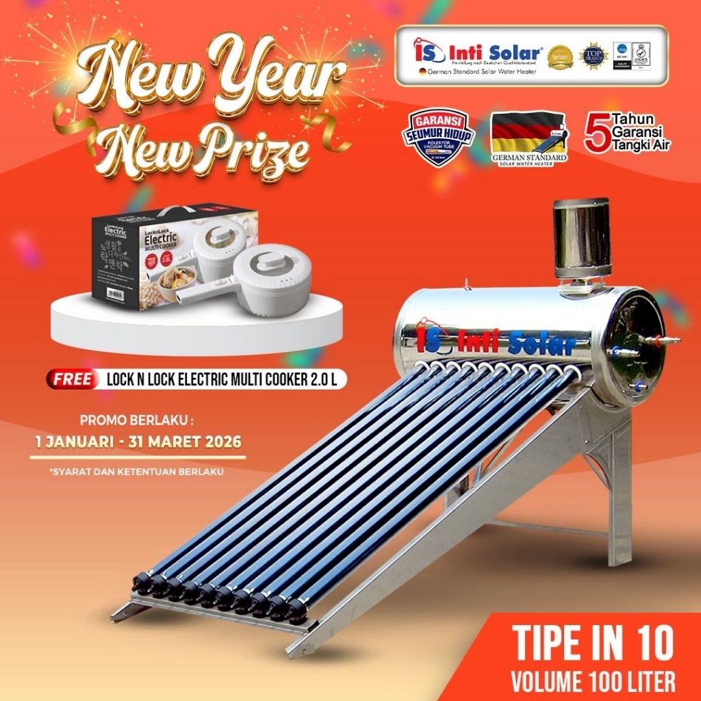 Jual INTISOLAR Pemanas Air Tenaga Matahari Tipe In 10 Volume 100 Liter ...