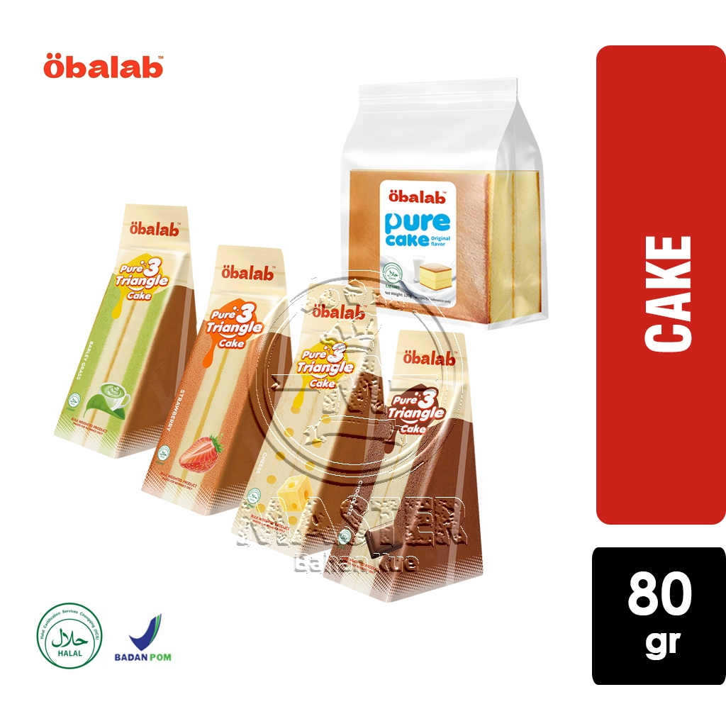 Jual OBALAB 3 Pure Triangle Cake Original Strawberry Barley Grass ...