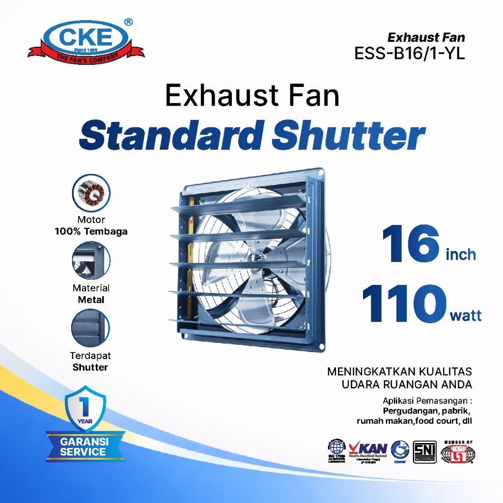 Jual KIPAS DINDING/Exhaust Fan Standard Shutter BN 16 Inch Exhaust ...