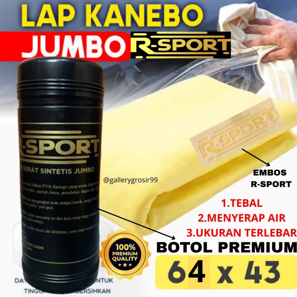 Jual R-SPORT LAP KANEBO SUPER JUMBO XXL 64X43CM TEBAL PREMIUM QUALITY ...