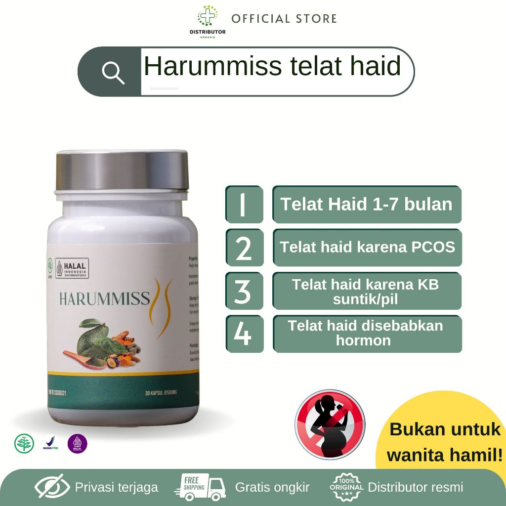 Jual HARUMMISS Obat Telat Haid 500mg/Kapsul | Shopee Indonesia