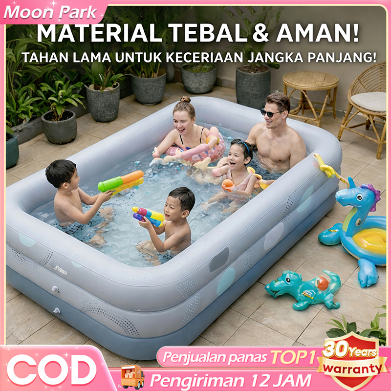 Jual Kolam Renang Anak Jumbo 4M Besar Material Karet Lapis 4 Tebal Ring ...
