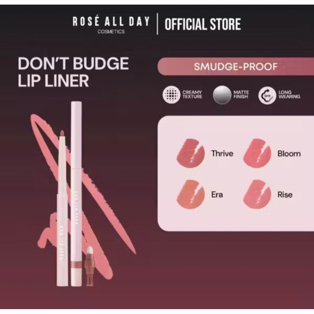 Jual New Rosé All Day Don't Budge Lip Liner rose all day bloom era rose ...