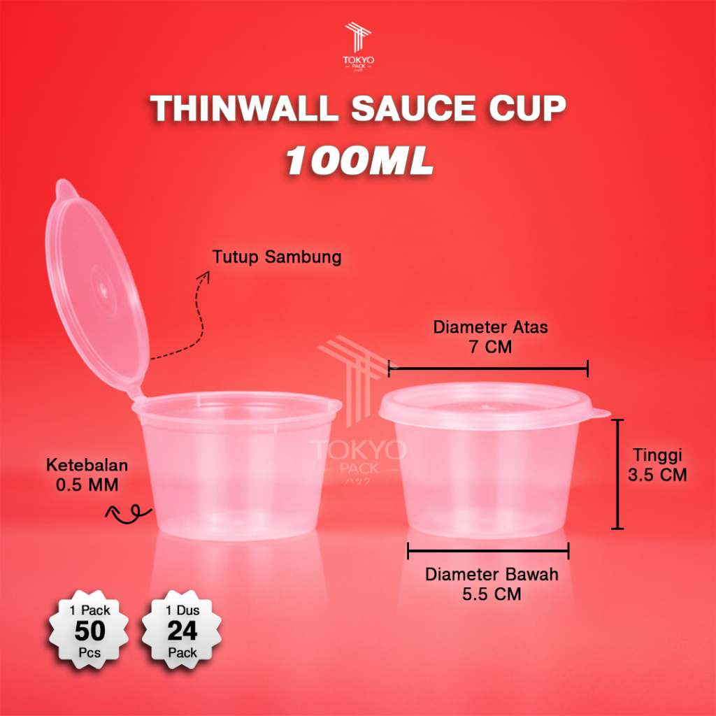Jual Thinwall CUP 100ml - 100 ml mini - Sauce Cup set Murah | Shopee ...