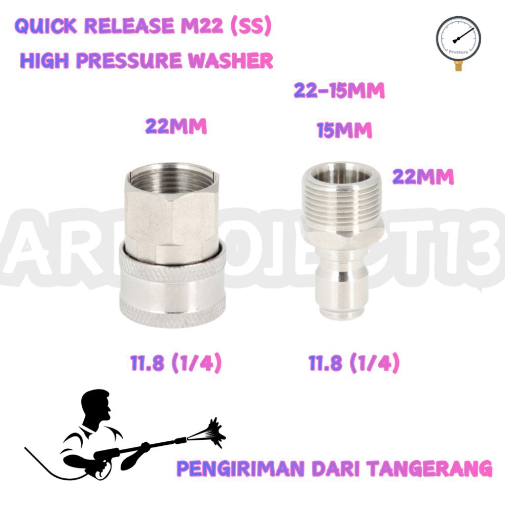 Jual QUICK RELEASE JET WASHER M22-15 (SS) | Shopee Indonesia