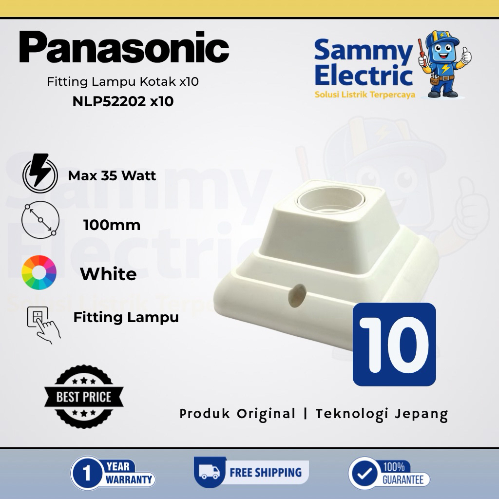Jual PANASONIC FITTING LAMPU KOTAK NLP52202 (10 PCS) | Shopee Indonesia