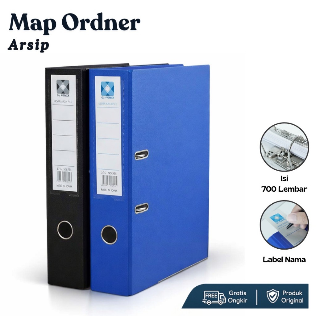 Jual Map Ordner Arsip A4 700 Lembar Binder Dokumen Kantor Label Nama ...