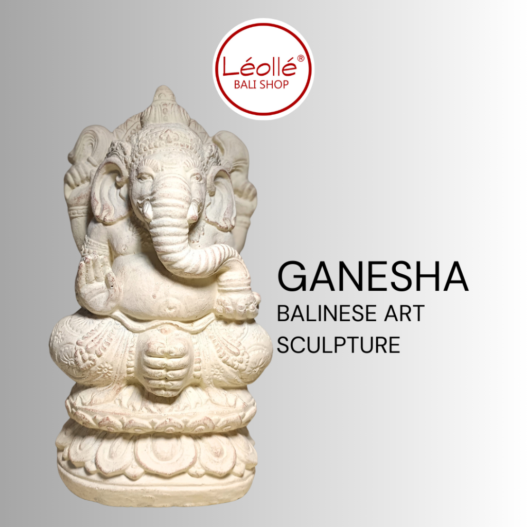 Jual Leolle Patung Ganesha Putih Handmade dari Bali – Patung Hias Semen ...