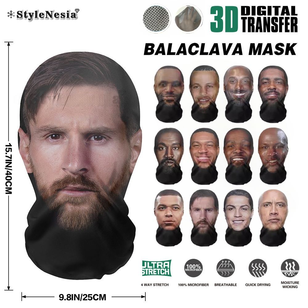 Jual Mask Wajah Selebritis 3D/Topeng Lucu Prank/Masker Motor Pelindung ...