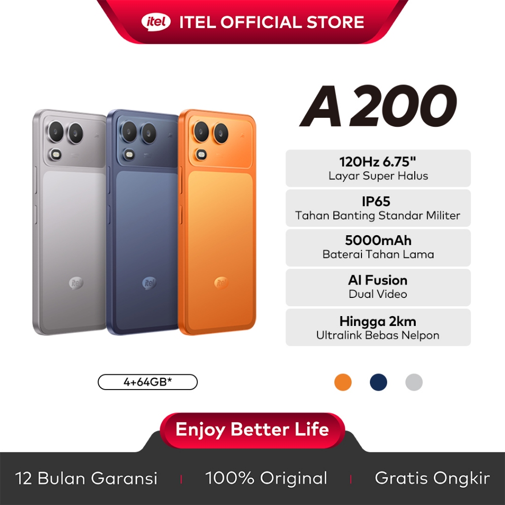 Jual [NEW LAUNCH] Itel A200 4GB+64GB dan 3GB+128GB - Big Battery ...