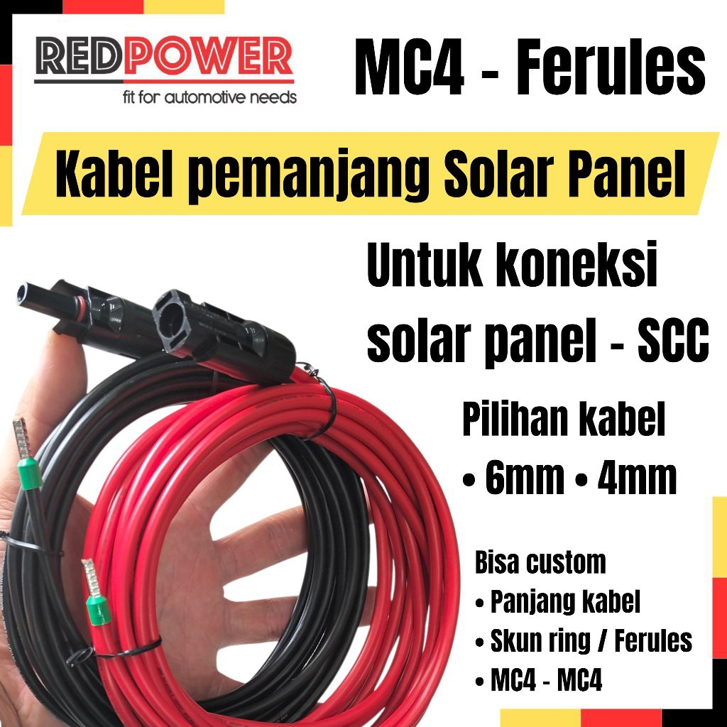 Jual Redpower kabel solar panel soket konektor MC4 connector ferules ...