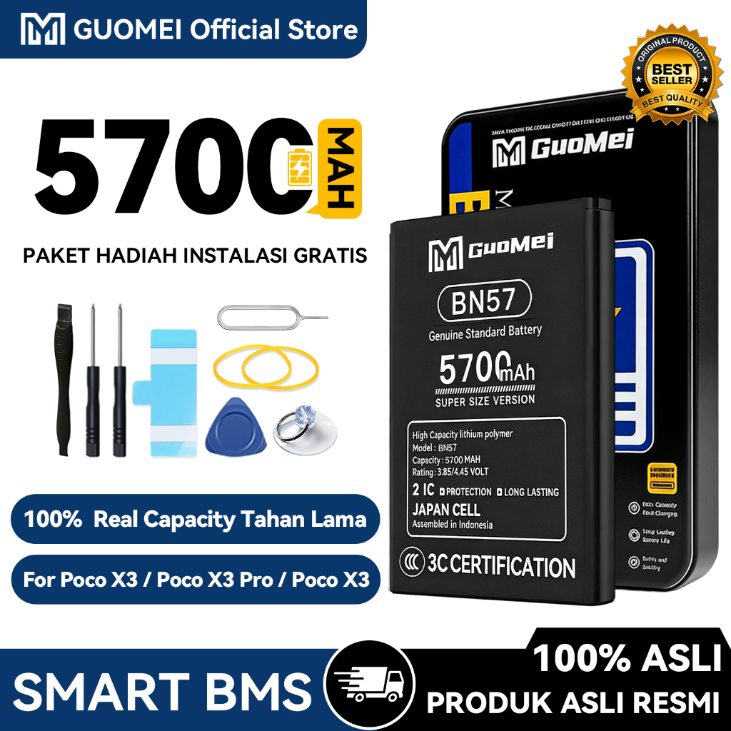 Jual GUOMEI Baterai BN57 Original Untuk Xiaomi Poco X3 / X3 NFC / X3 ...