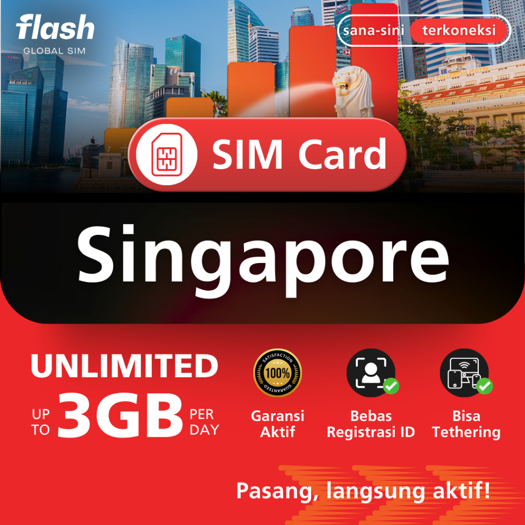 Jual Flash SIM Card Singapore Unlimited Data (Simcard Singapura ...