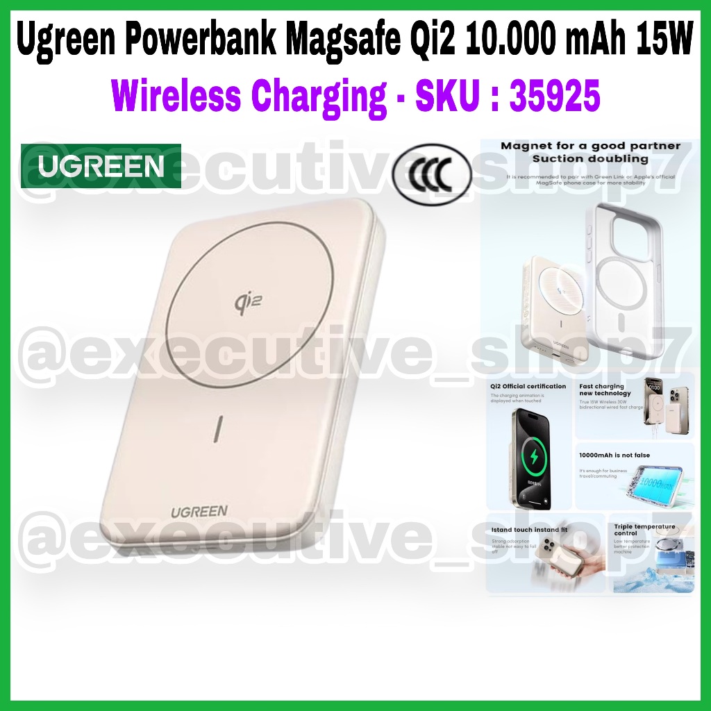 Jual Ugreen Powerbank Magsafe Qi2 10.000 mAh 15W - Wireless Charging ...