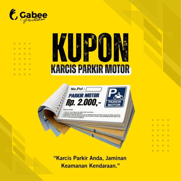 Jual KARCIS PARKIR /KARCIS PARKIR MOTOR / KARCIS PARKIR SEPEDA MOTOR ...