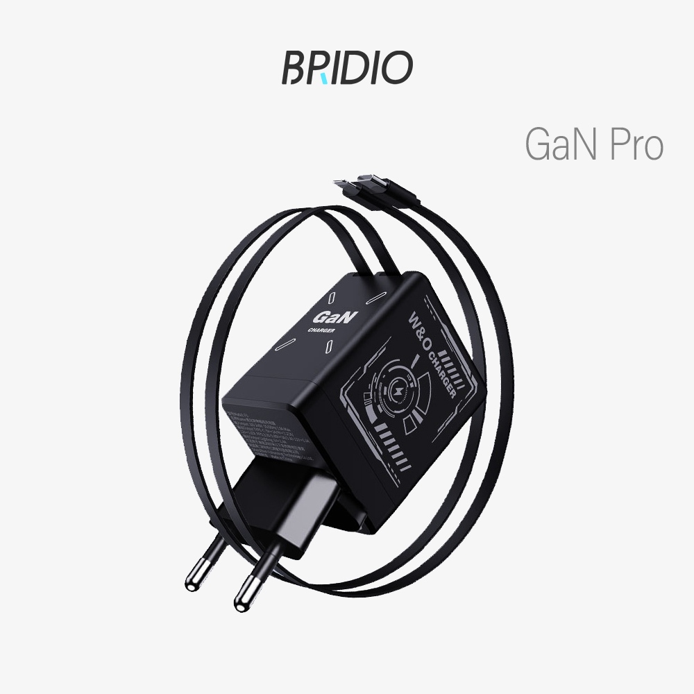 Jual Bridio Charger Gan Pro 65W Cepat + Kabel Retractable (Type-C ...