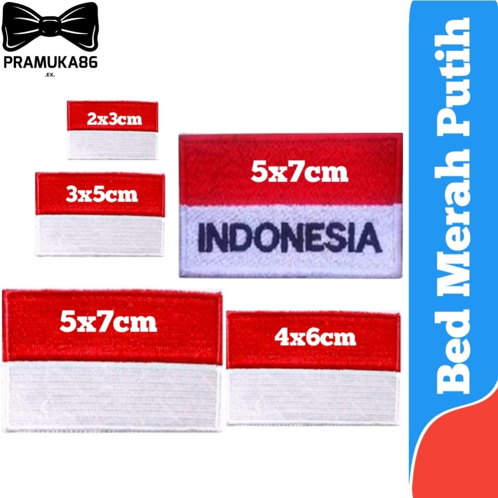 Jual Bed Merah Putih Bordir / Badge Merah Putih Bordir Lengkap / Patch ...